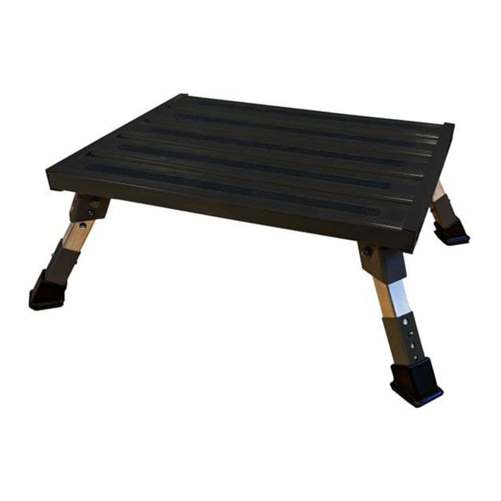 Lightweight Aluminium Folding Adjustable Single Caravan Step