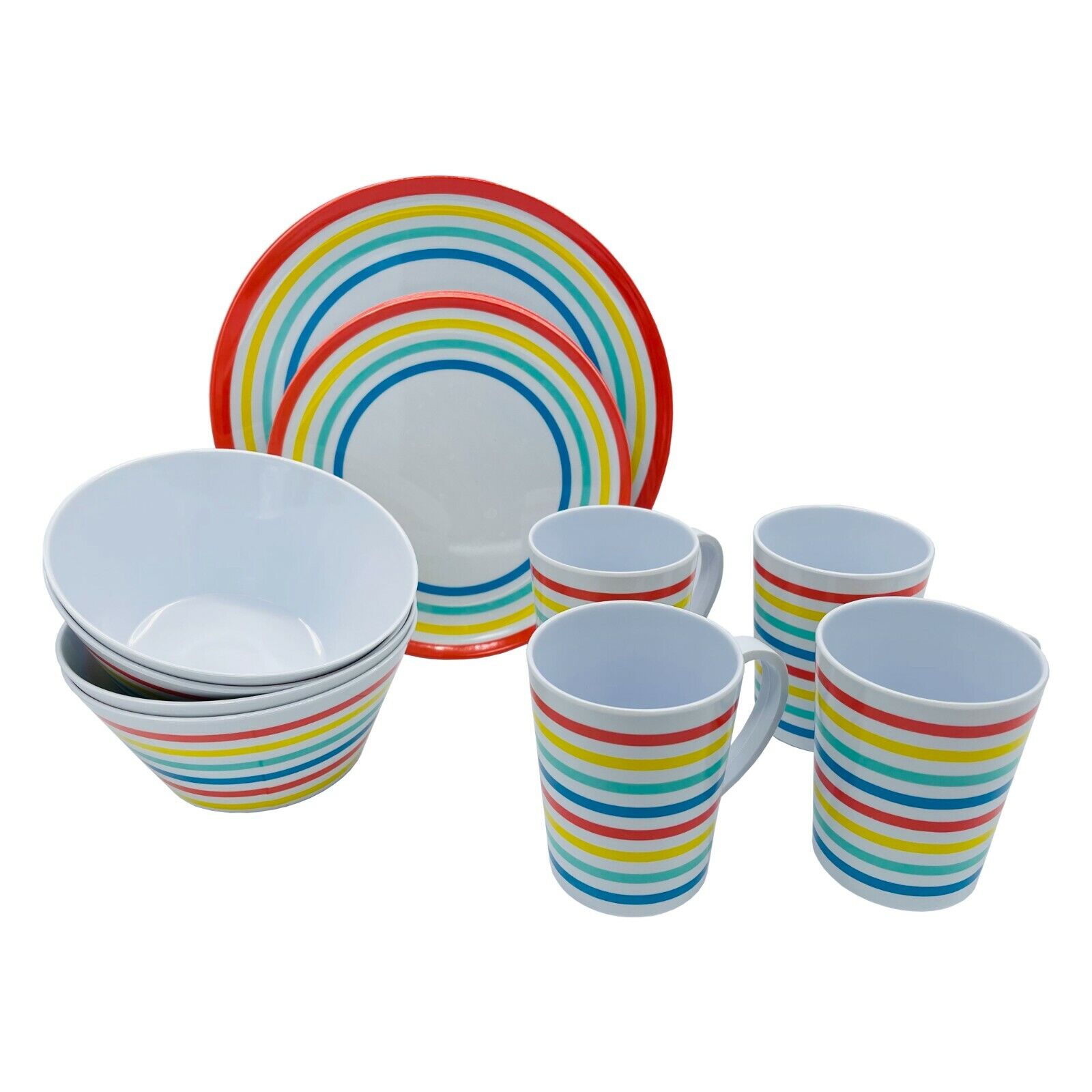 Melamine 16 Pcs Dinner Set 100% Melamine Red & Blue