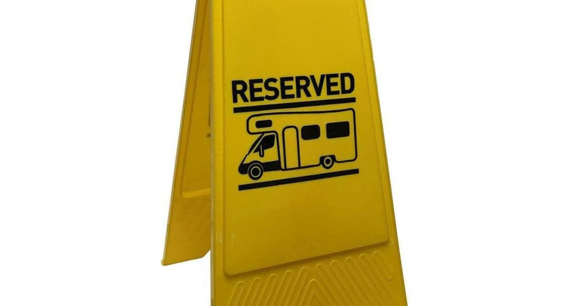 Pitch Reserved Sign With Pegging Points Will Not Blow Over